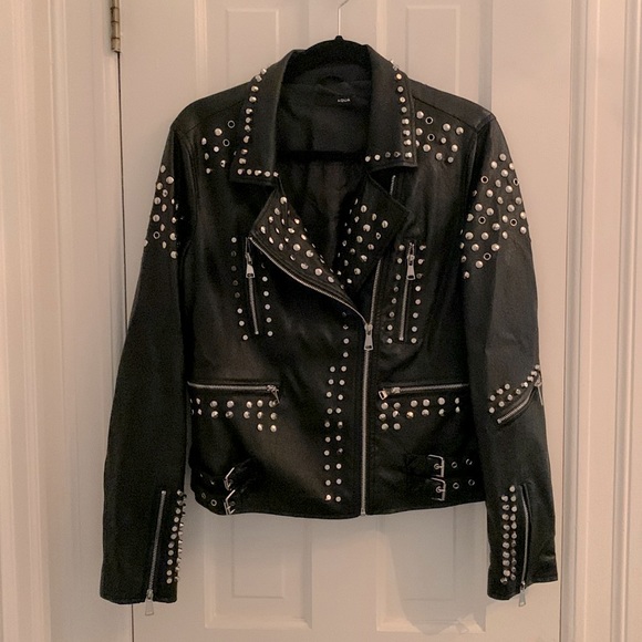 Aqua | Jackets & Coats | Aqua Faux Leather Moto Jacket | Poshmark